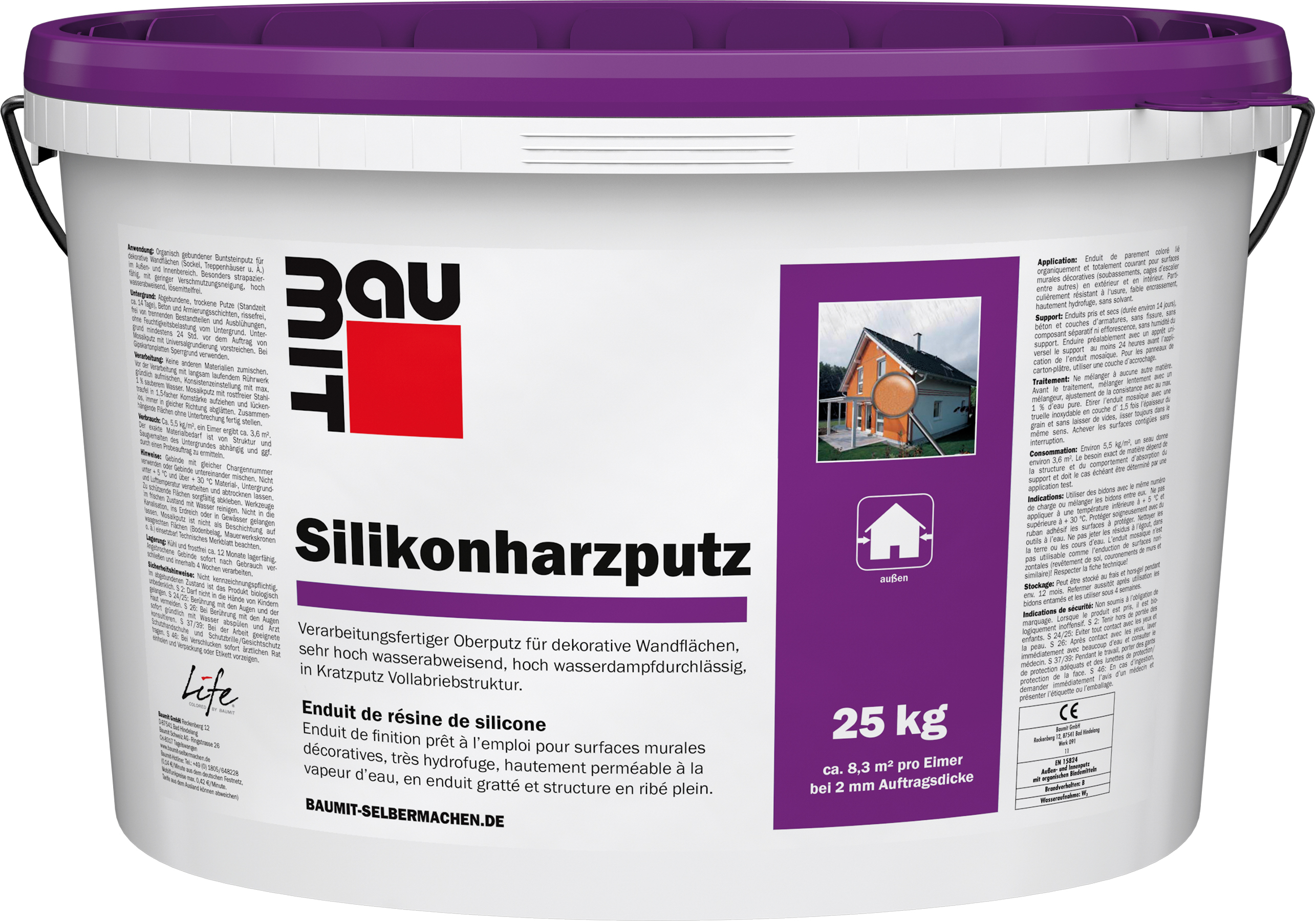 25 Kg Silikatputz K 1 5 Mm Kratzputz Scheibenputz Dekorputz Wdvs Fertig