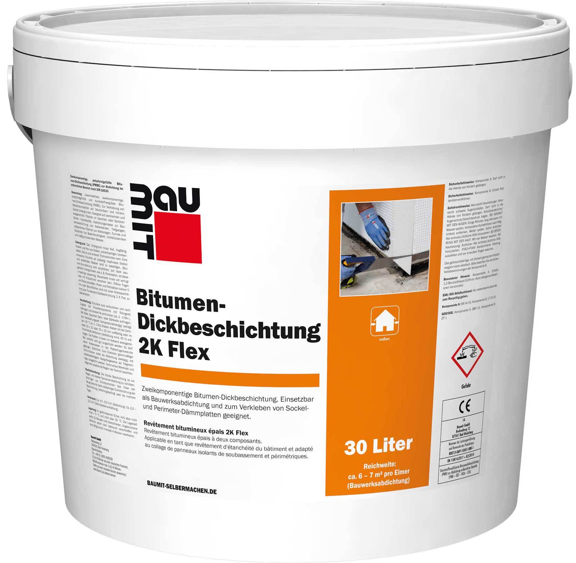 Bitumen-Dickbeschichtung 2K Flex 30 l | Fassade Dämmen | Baumit ...