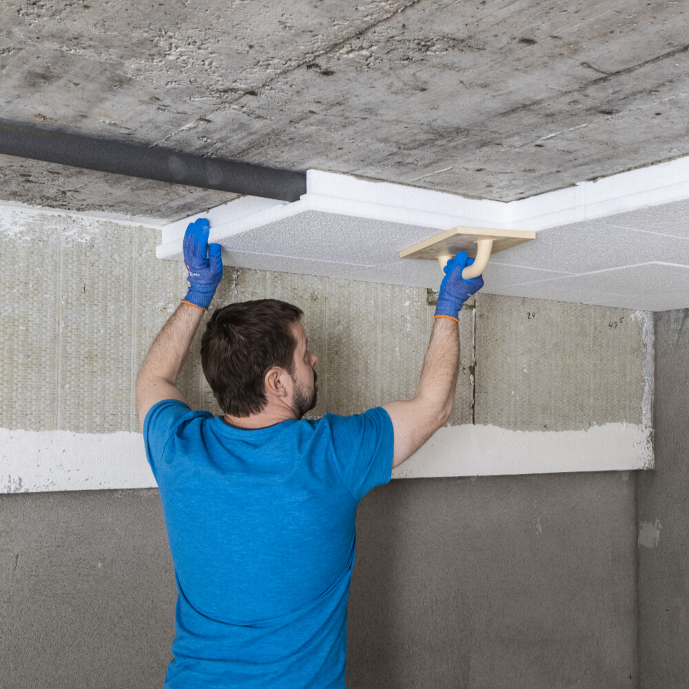 EPS (Styropor) Kellerdeckendämmung kleben - Kellerdecke dämmen ...